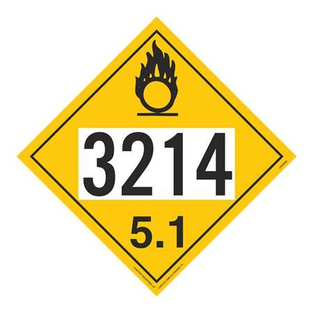 Un3214 Oxidizer Numbered Placard Carlton Industries