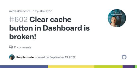 Clear Cache Button In Dashboard Is Broken Issue Uvdesk Community Skeleton GitHub