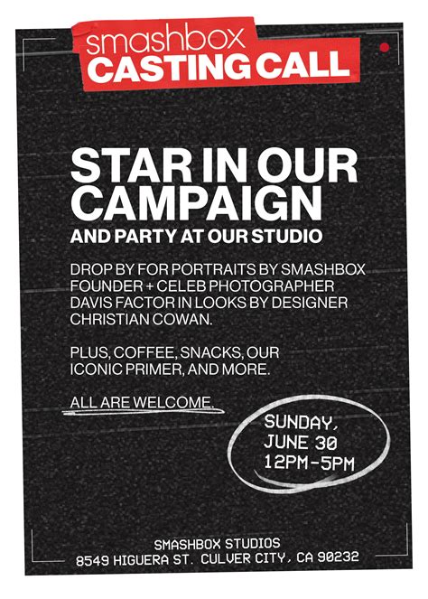 Jun 30 Smashbox Casting Call Culver City Ca Patch