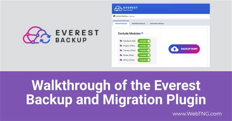 Walkthrough Of The Everest Backup And Migration Plugin Webtng