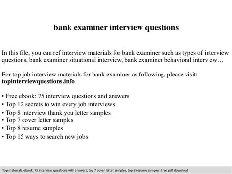 Bank Examiner Interview Questions