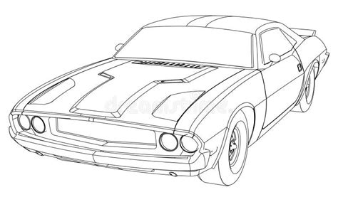 Sport Car In Outline Stock Illustration Illustration Of Back 181330451