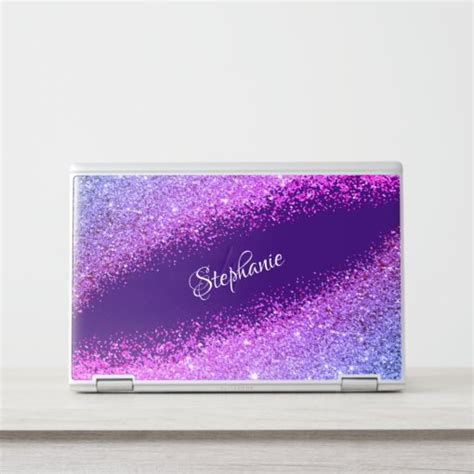 Girly Purple Pink Glitter Sparkle Personalized Hp Laptop Skin Zazzle