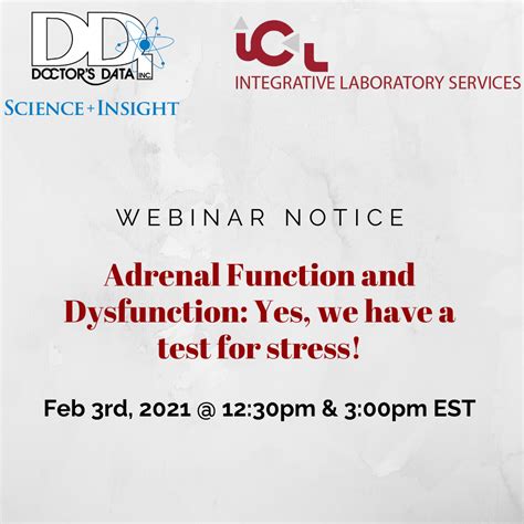Adrenal Function And Dysfunction Yes We Have A Test For Stress In Common Laboratories