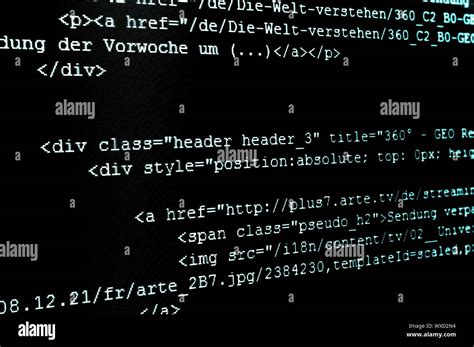 Computer Html Code Showing Concept Of Internet And Software Programming