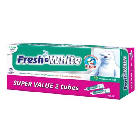Fresh White Extra Cool Mint Fresh Cool Mint Toothpaste 225g X 2