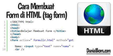 Belajar HTML Dasar Part 14 : Cara Membuat Form di HTML (tag form)