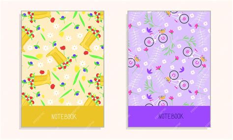 Premium Vector Cover For Notebook With Spring Background Vector Illustration