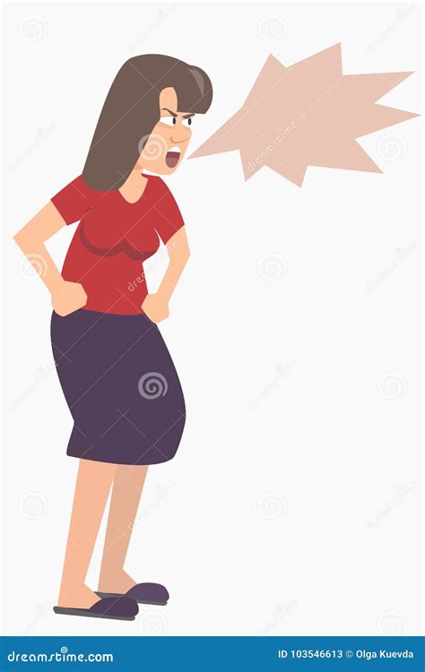 Historieta De Griterío Del Vector De La Mujer Enojada Ilustración Del