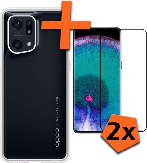 Oppo Find X5 Pro Hoesje Siliconen Case Back Cover Met 2x