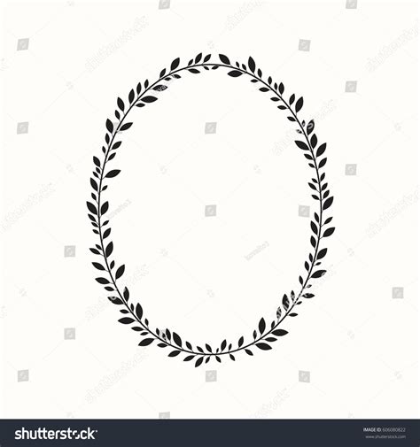 Laurel Wreath Oval Ellipse Vector Illustration Stock Vector Royalty