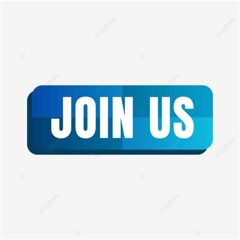 Join Us Button In Blue Gradient Rectangle Shape For Promotion Vector