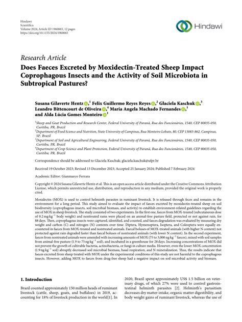 Pdf Does Faeces Excreted By Moxidectin Treated Sheep Impact