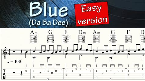 Blue Da Ba Dee Fingerstyle Guitar Lesson Tutorial Sheet Music