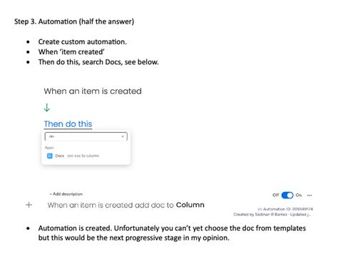 adding a custom template monday doc to file column on a created item