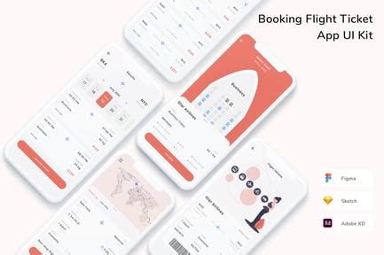 Flight Explorer Mobile App Ui Kit Ux And Ui Kits Ft Booking And Ticket