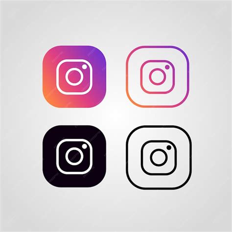 인스타그램 로고 컬렉션 디자인 일러스트레이터 프리미엄 벡터
