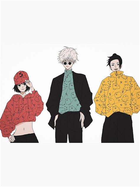 Satoru Gojo Suguru Geto Shoko Ieiri Horizontal Fan Art Jujutsu