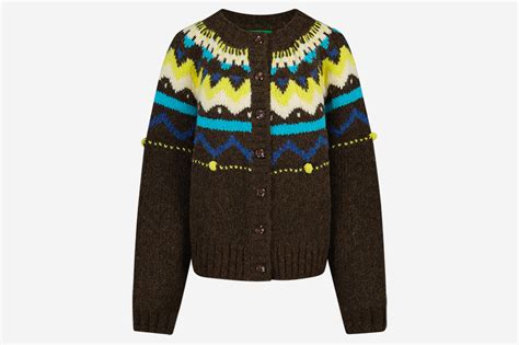 그린버터 우먼 캔디 볼 알파카 노르딕 가디건 브라운 Green Butter Kream