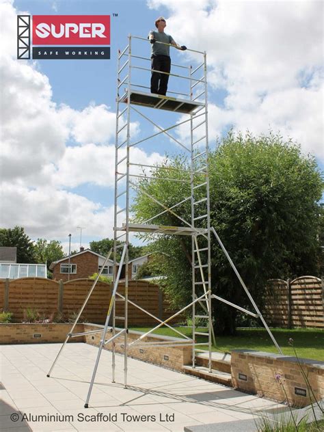 Mdiy 7 Advanced Scaffold Tower With 4 Stiffeners 4 Height Adj Baseplates And 4 Telescopic