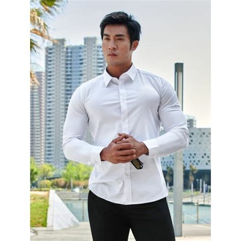머슬핏와이셔츠 오버핏 여름 어깨넓어보이는 남자 정장 티몬