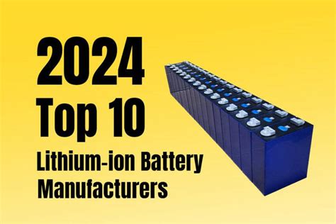 Top 10 Lithium Ion Battery Manufacturers In 2024