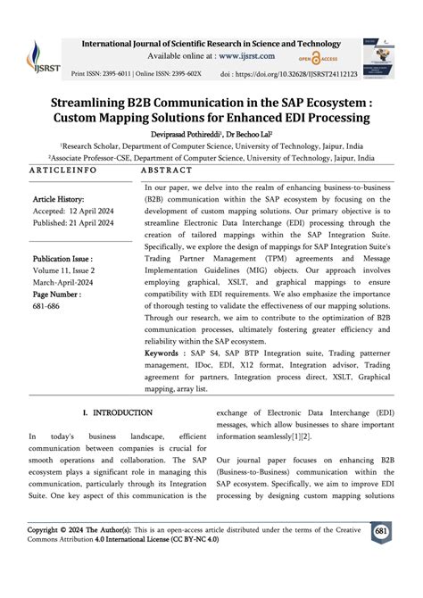 Pdf Streamlining B2b Communication In The Sap Ecosystem Custom Mapping Solutions For