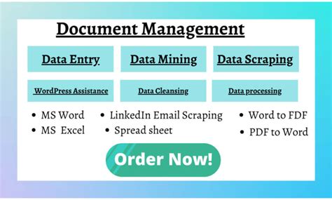 do document management data mining web scraping and data cleansing