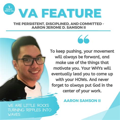 [va Feature] Aaron Jerome D Samson Ii The Persistent Disciplined And Committed
