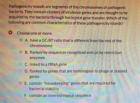 Solved Pathogenicity Islands Are Segments Of The Chromosomes