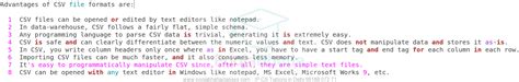 1 What Are Advantages Of Csv File Formats Pooja Bhatia Classes
