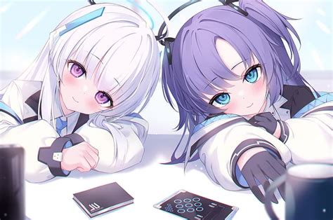Online Crop Hd Wallpaper Anime Anime Girls Blue Archive Ushio Noa Hayase Yuuka Long Hair