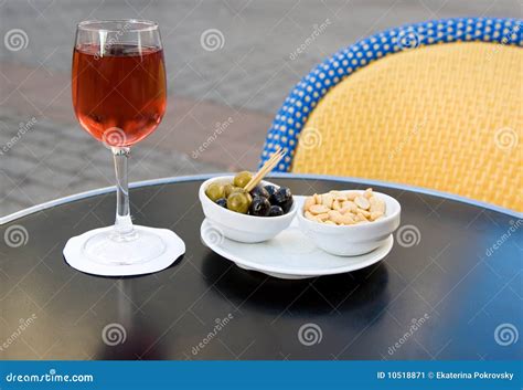 French Aperitif Kir Cassis And Nibbles Stock Image Image Of Green
