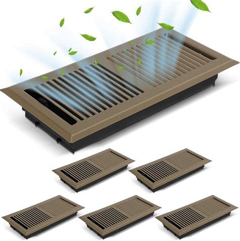 Vihose 6 Pcs Vent Covers For Home Floor 4 X 10 Brown Floor Registers