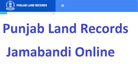 Jamabandi Punjab Step By Step Guide On Jamabandi Portal