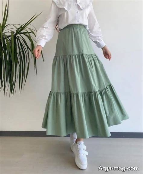 ۵۰ مدل دامن چین دار دخترانه و زنانه با طرح های مد سال