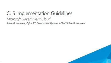 Cjis Implementation Guidelines For Azure Government Live