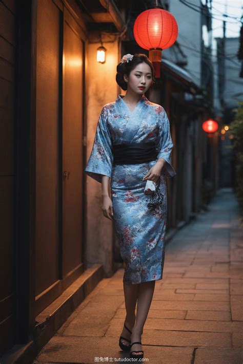 异域美女东京小巷的艺妓与霓虹光影 TUTU