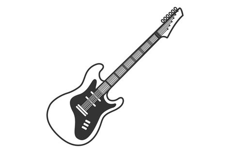 Electric Guitar Icon Bass Player Symbol Music Sign