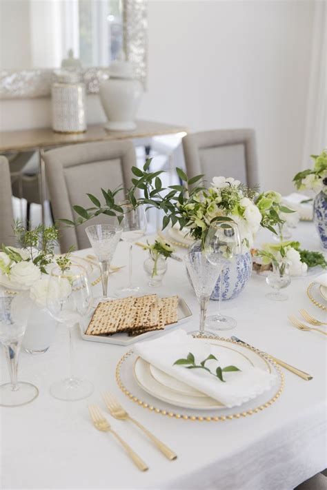Elegant Blue And White Passover Seder Table