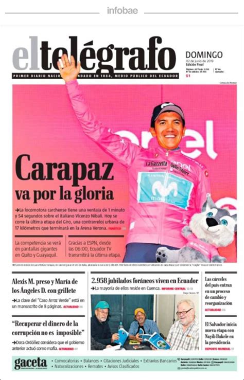 El Telegrafo Ecuador 2 De Junio De 2019 Infobae