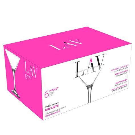 Lav Misket 6 Piece Martini Cocktail Glasses 6 Oz Lav Us