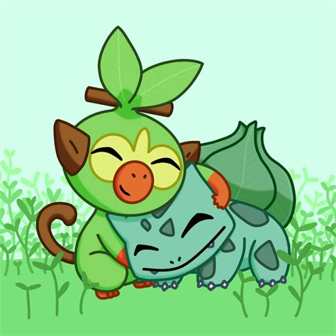 OC Grookey And Bulbasaur R Fanart