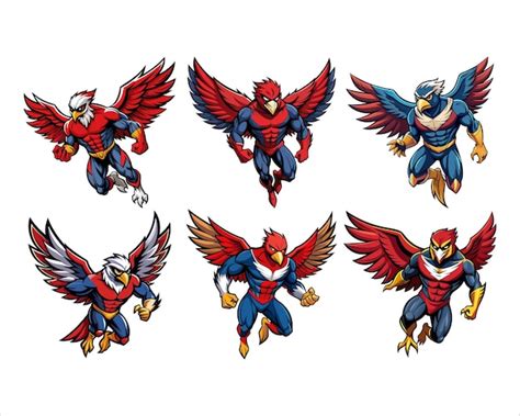 Mighty Eagle Superhero Sticker Premium Ai Generated Vector
