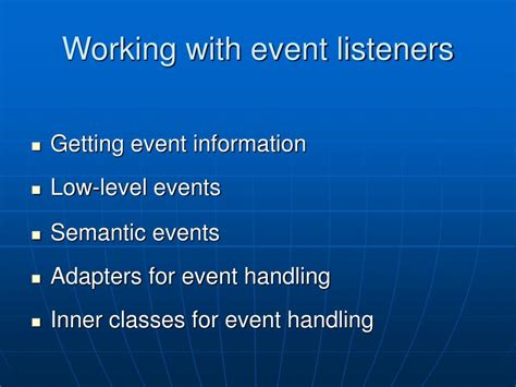 Ppt Event Handling And Listeners In Swing Powerpoint Presentation