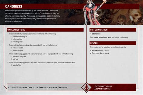 Warhammer 40k Canoness