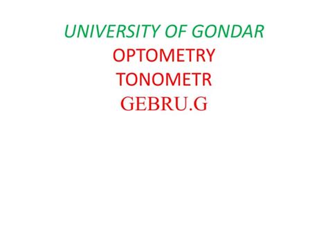 Tonometry Ppt