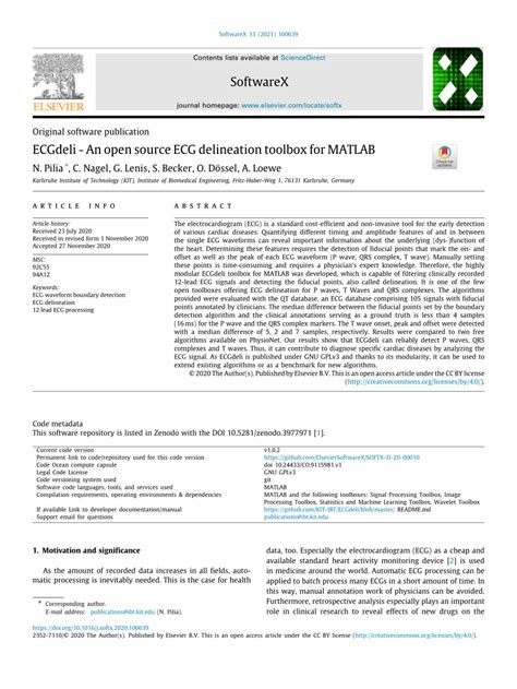 Pdf Ecgdeli An Open Source Ecg Delineation Toolbox For Matlab
