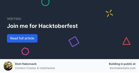 Join Me For Hacktoberfest — Dom Habersack