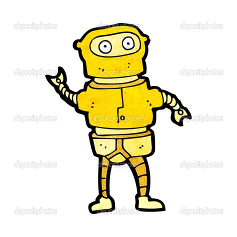 Cartoon Funny Gold Robot Stock Vector Image By ©lineartestpilot 21552581